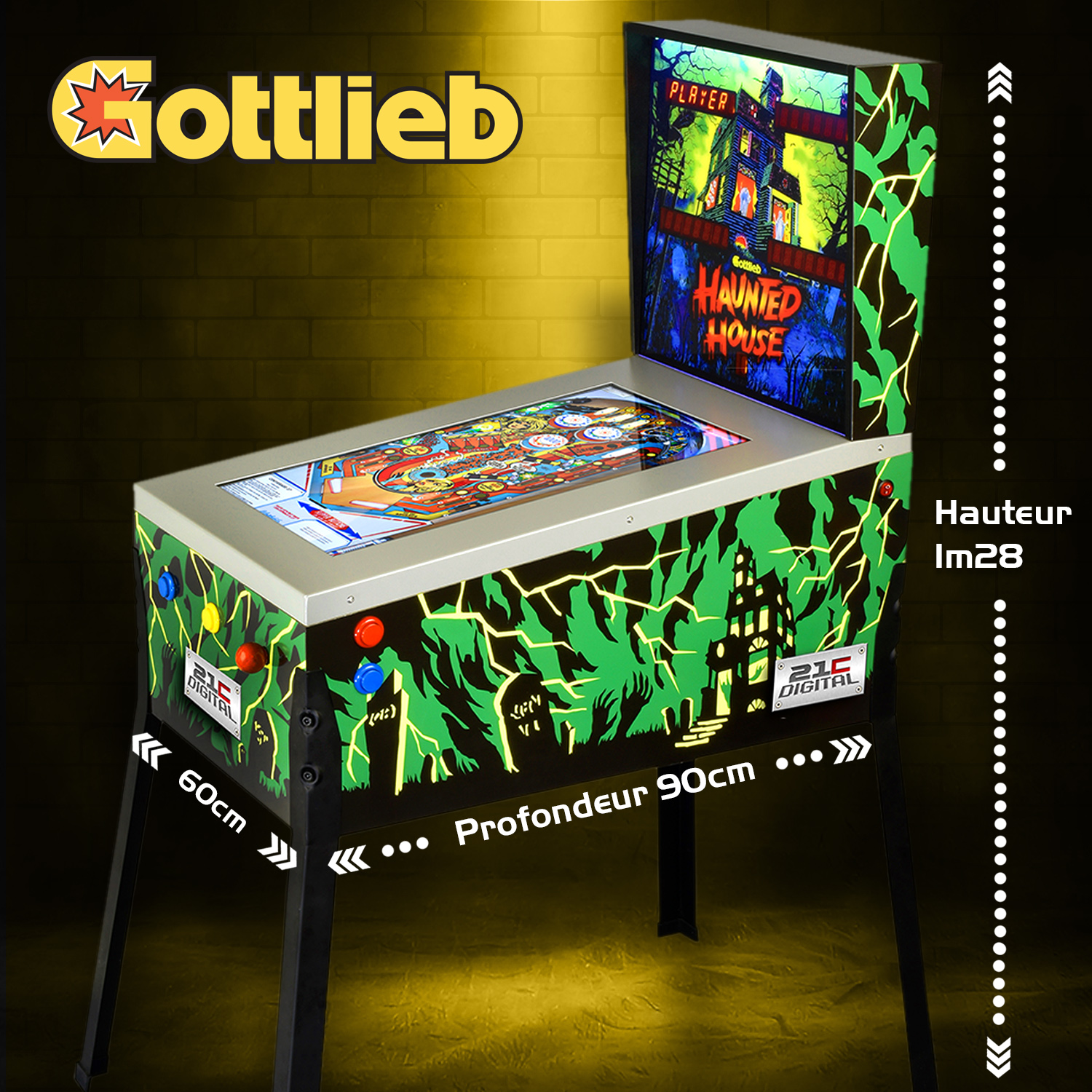 Flipper numérique - MARQUE - 24" LCD - 12 jeux - 4 joueurs - Nudge et ...